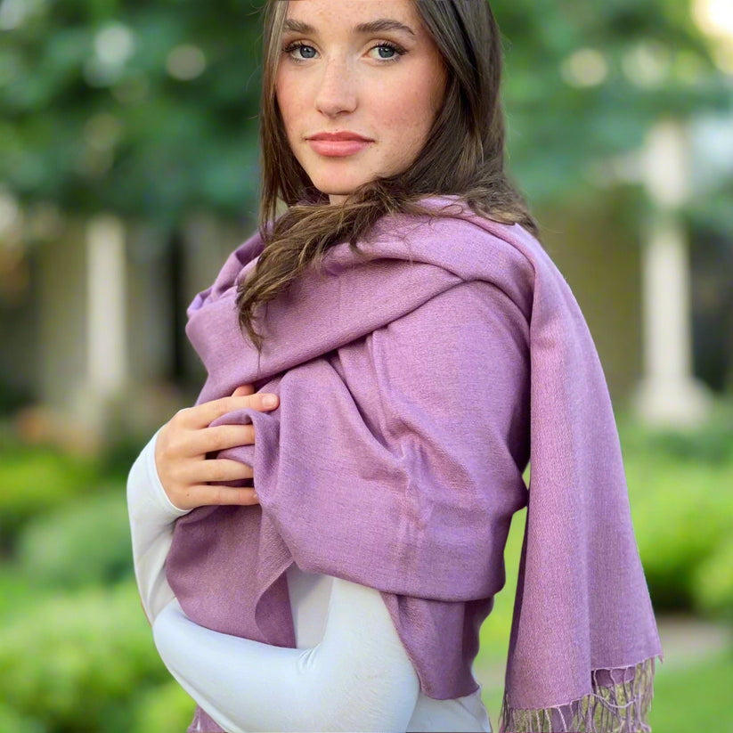 Lavender Purple Classic Pashmina | Signature Cashmere