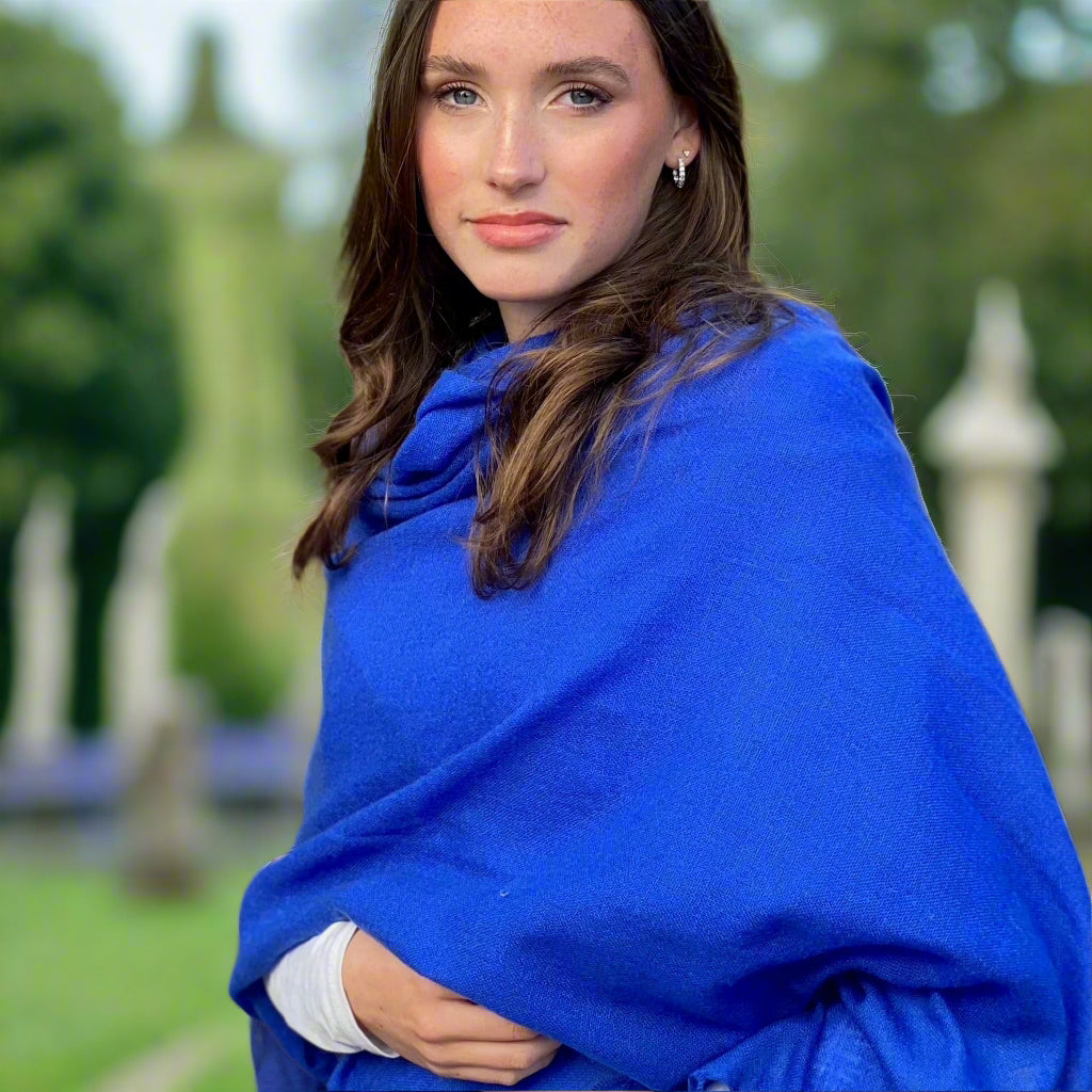 Paradise Blue Ring Pashmina | Signature Cashmere
