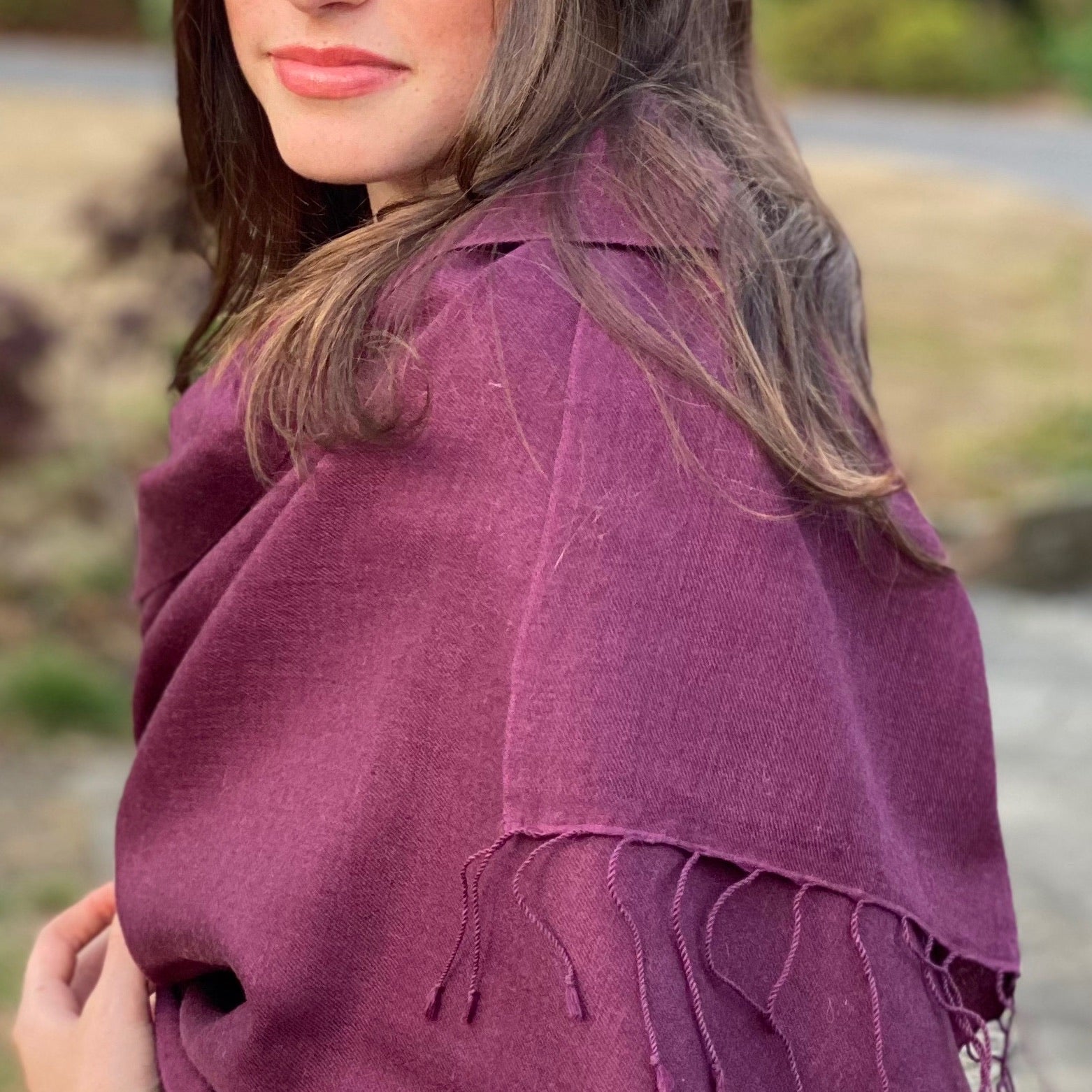 Plum Purple Classic Pashmina | Signature Cashmere