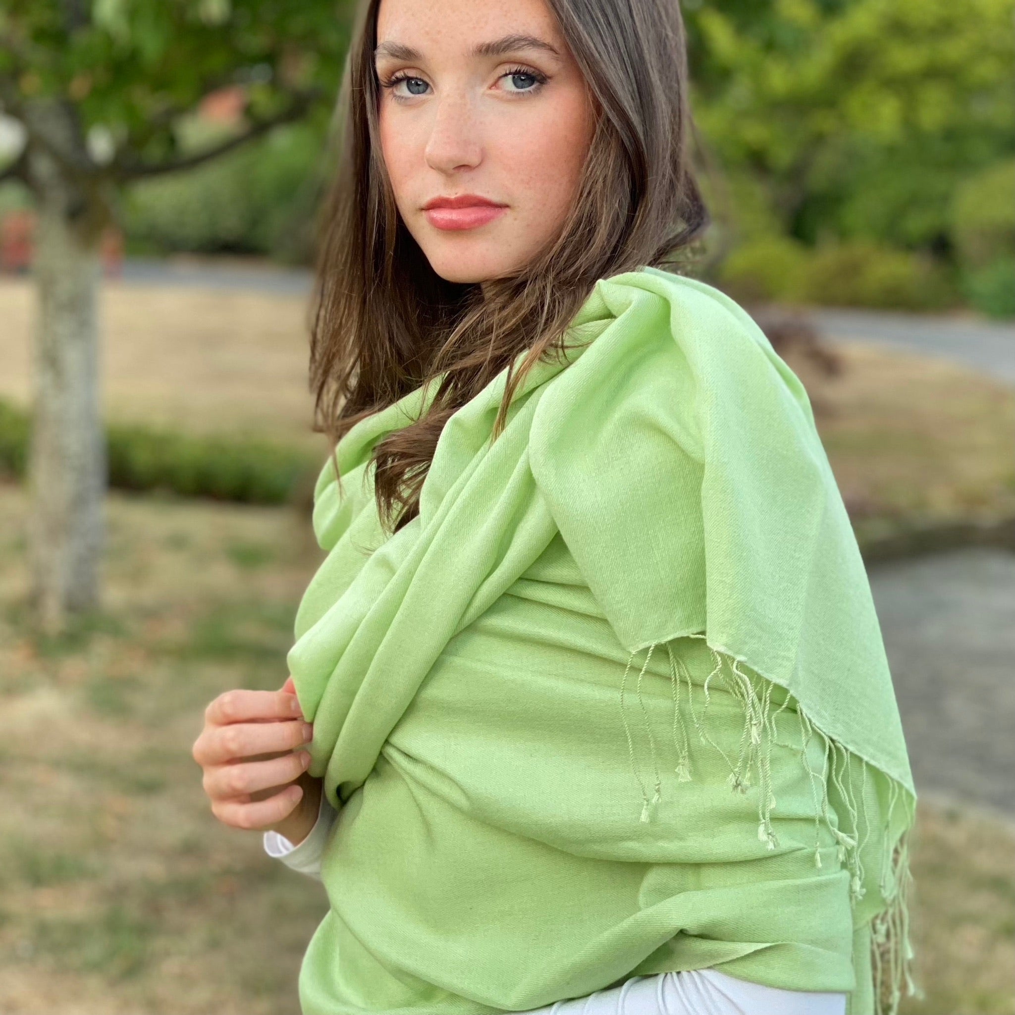 Spring Green Classic Pashmina | Signature Cashmere